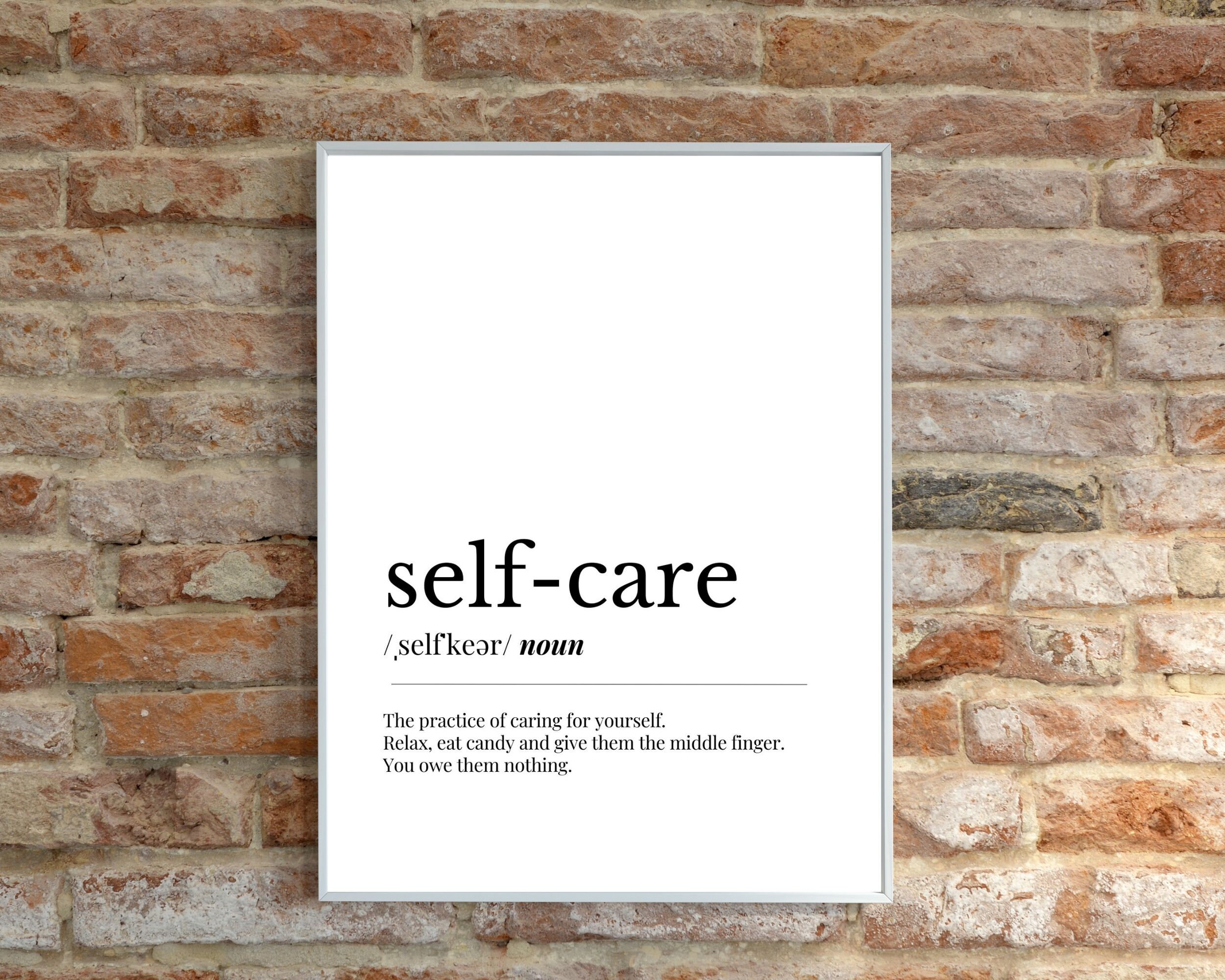 Self-care Definition Print, Dictionary Style Poster, Wall Art for Home ...