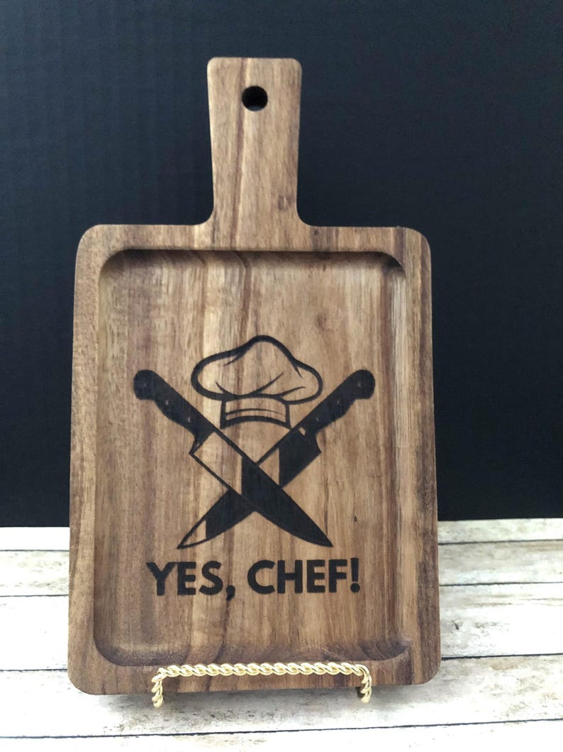 Engraved 'yes Chef!' Mini Charcuterie Board - Kitchen Decor - Etsy