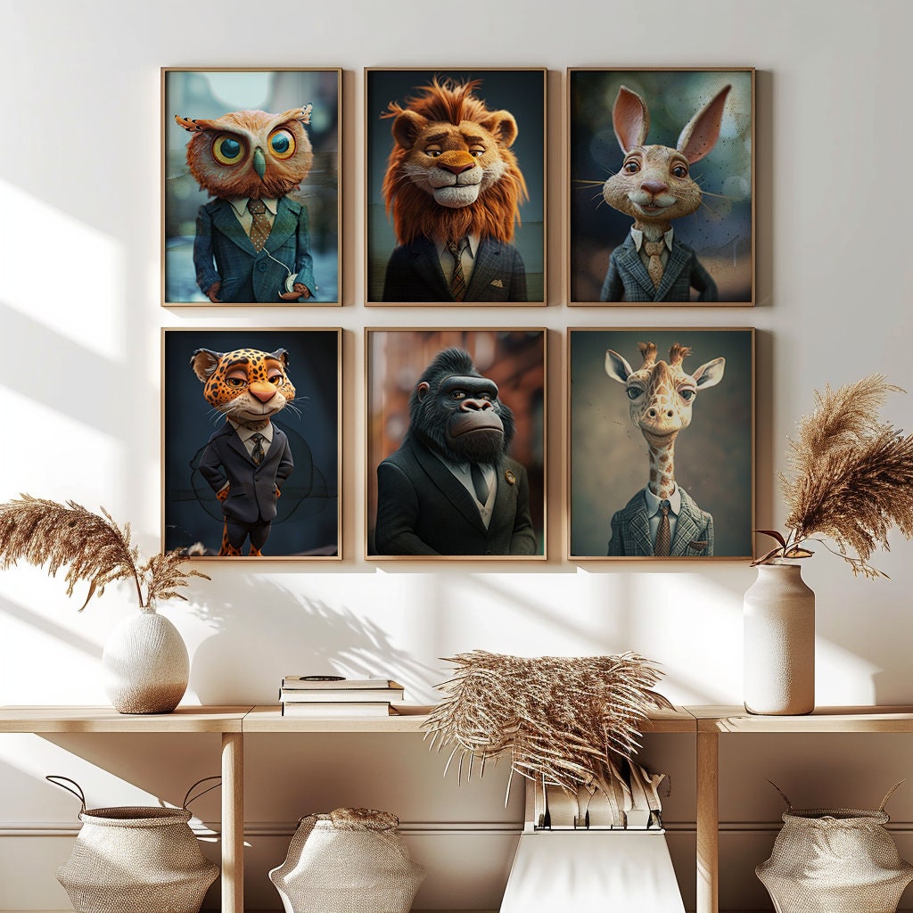 Bundle of 18 Cute Animal Prints Cute Animal Print Digital Download ...