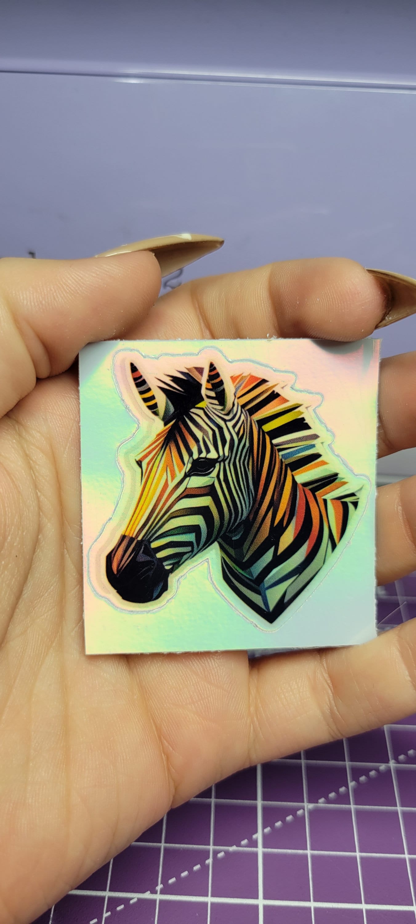 Colorful Rainbow Zebra Sticker Holographic Vinyl Sticker Paper is Water ...
