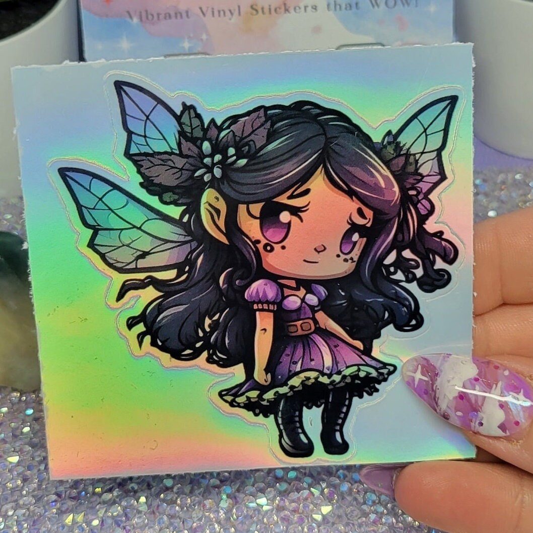 Gothic Shy Berry Fairy Holographic Vinyl Sticker Paper is Water ...