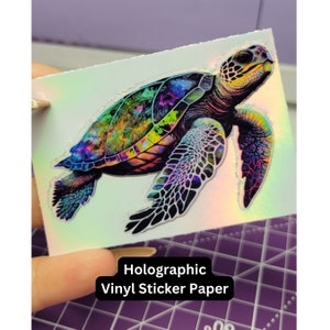 Vibrant Sea Turtle 2 Color Styles Holographic Vinyl Sticker Paper is ...