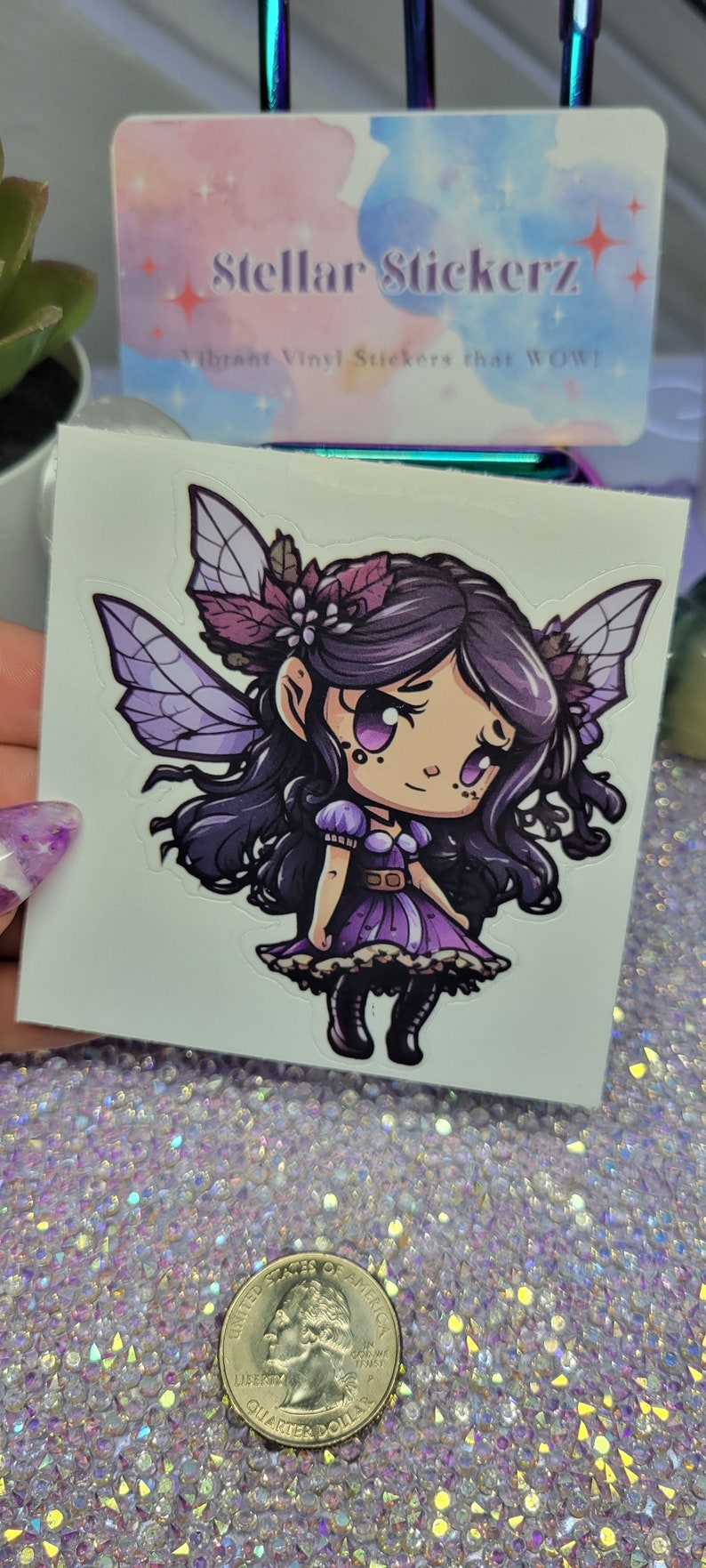 Gothic Shy Berry Fairy Holographic Vinyl Sticker Paper is Water ...