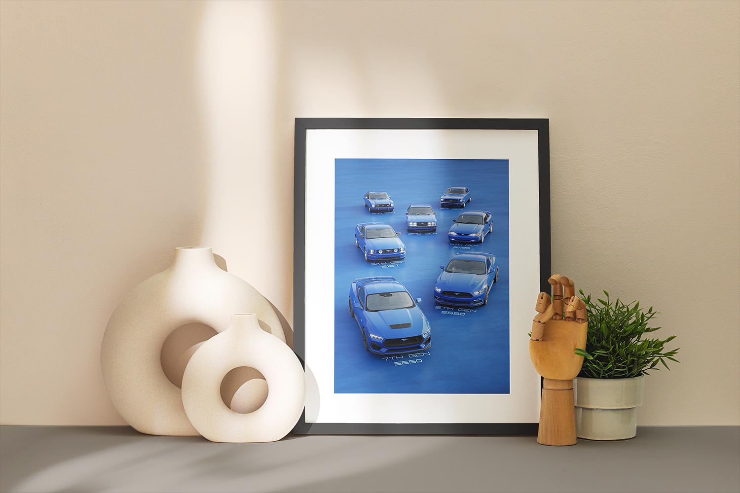 Ford Mustang Evolution Poster - Etsy
