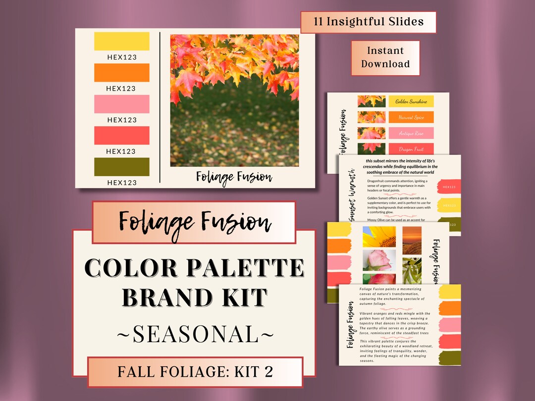 Color Palette Brand Kit Hex Codes Fall Foliage INSTANT - Etsy