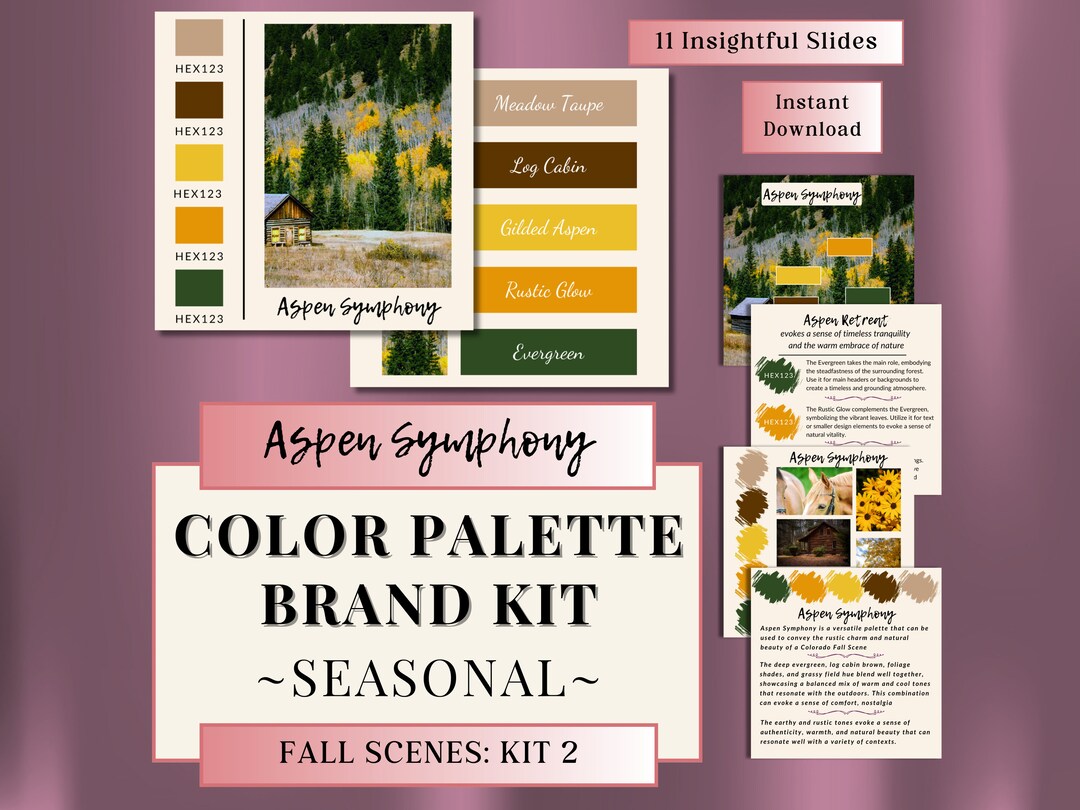 Color Palette Brand Kit Fall Scenes With Hex Codes, INSTANT DOWNLOAD ...