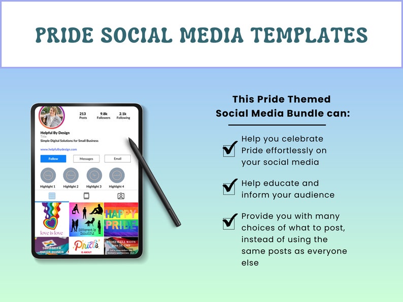 LGBTQIA Pride Month Instagram Bundle, Editable in Canva, INSTANT ...