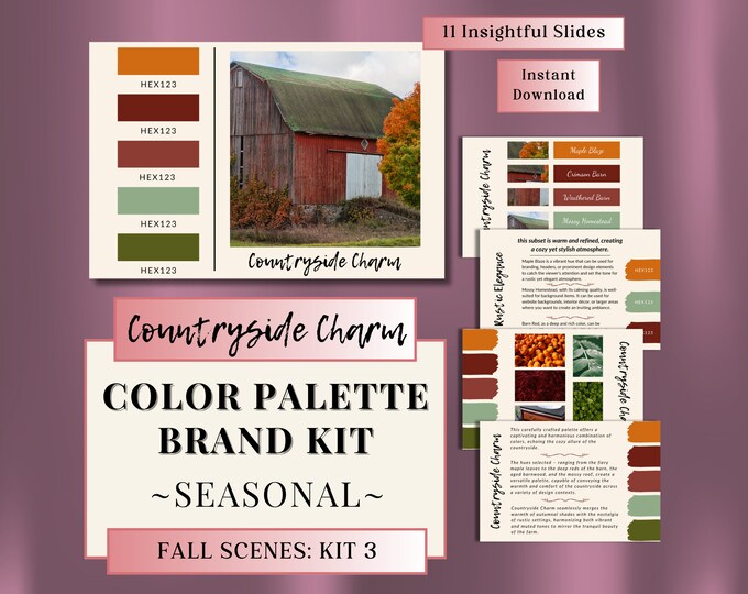 Color Palette Brand Kit, Hex Codes, Fall Scenes, INSTANT DOWNLOAD ...