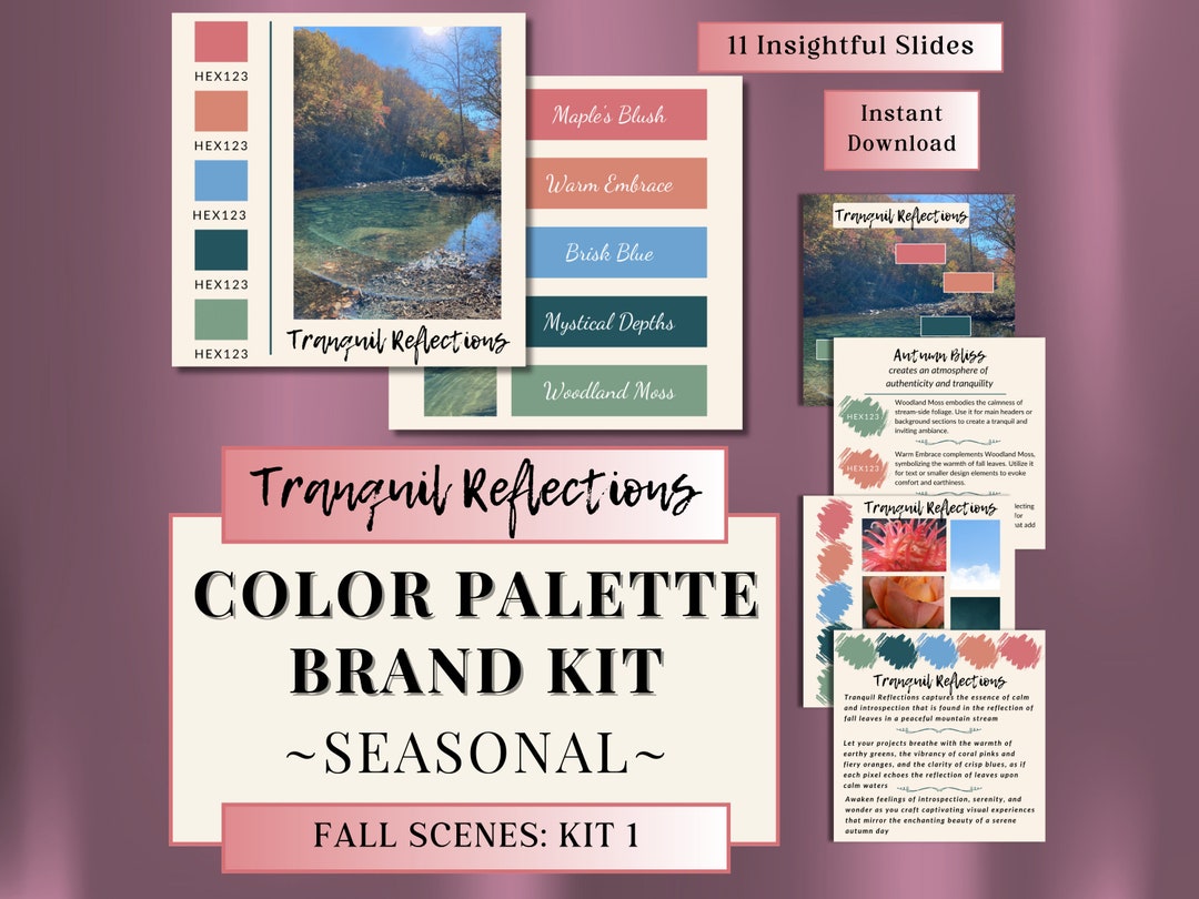 Color Palette Brand Kit Fall Scenes With Hex Codes, INSTANT DOWNLOAD ...