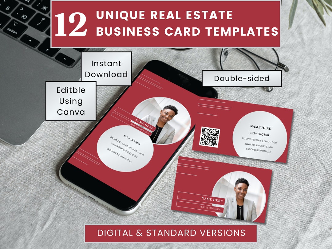 Editable Digital Business Card Templates, Modern Printable Card ...