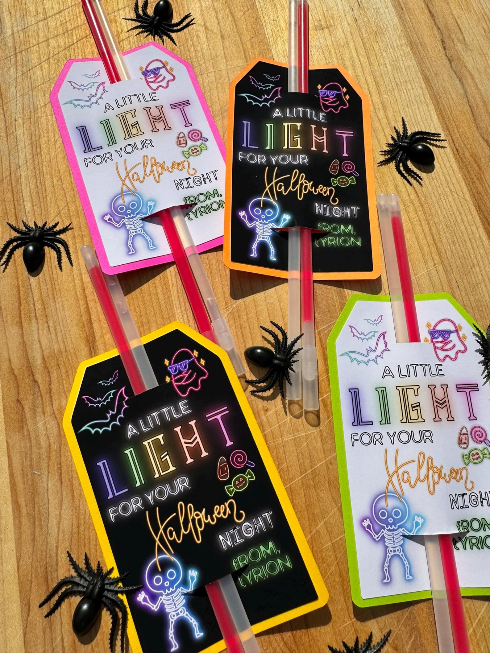 Personalized Halloween Glow Stick Favor: Classroom Party Treat - Etsy