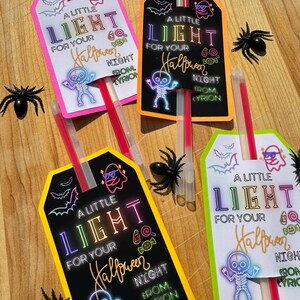 Personalized Halloween Glow Stick Favor: Classroom Party Treat - Etsy