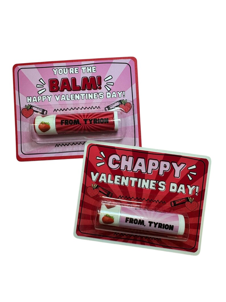 Chapstick Valentine Cards: Kids Classroom Favors - Etsy