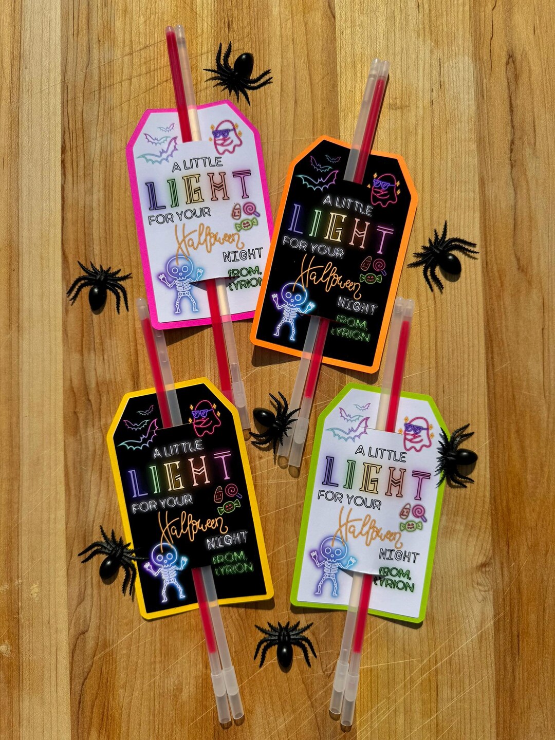 Personalized Halloween Glow Stick Favor: Classroom Party Treat - Etsy
