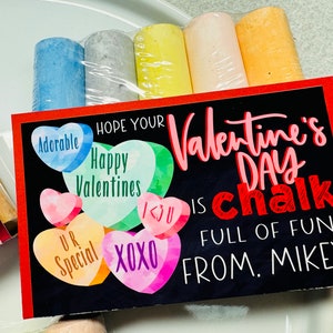 Personalized Chalk Valentine Card Party Favor | Chalk | Unique ...