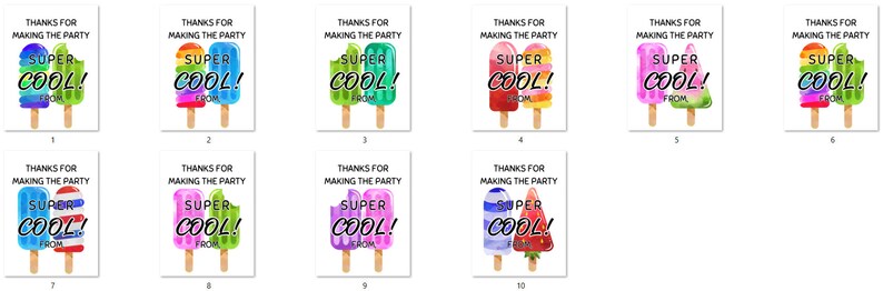 Ice Pop Party Favor Tag I Downloadable and Editable I SVG, PNG, JPG ...