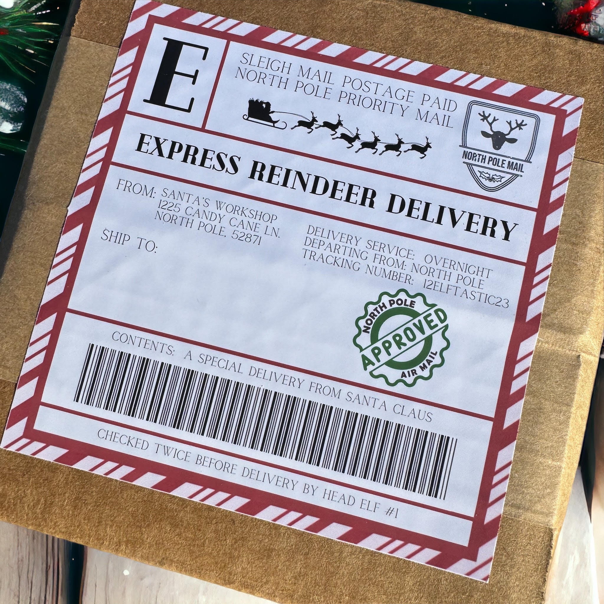 Editable Santa Cam Letter & North Pole Shipping Label (digital Download ...