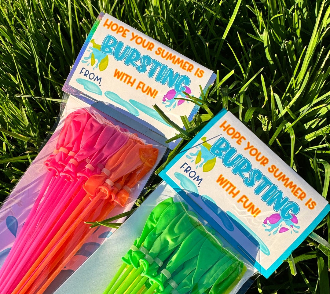 Water Balloon Party Favor Tag I Digital and Editable I .png, .jpg, .pdf ...