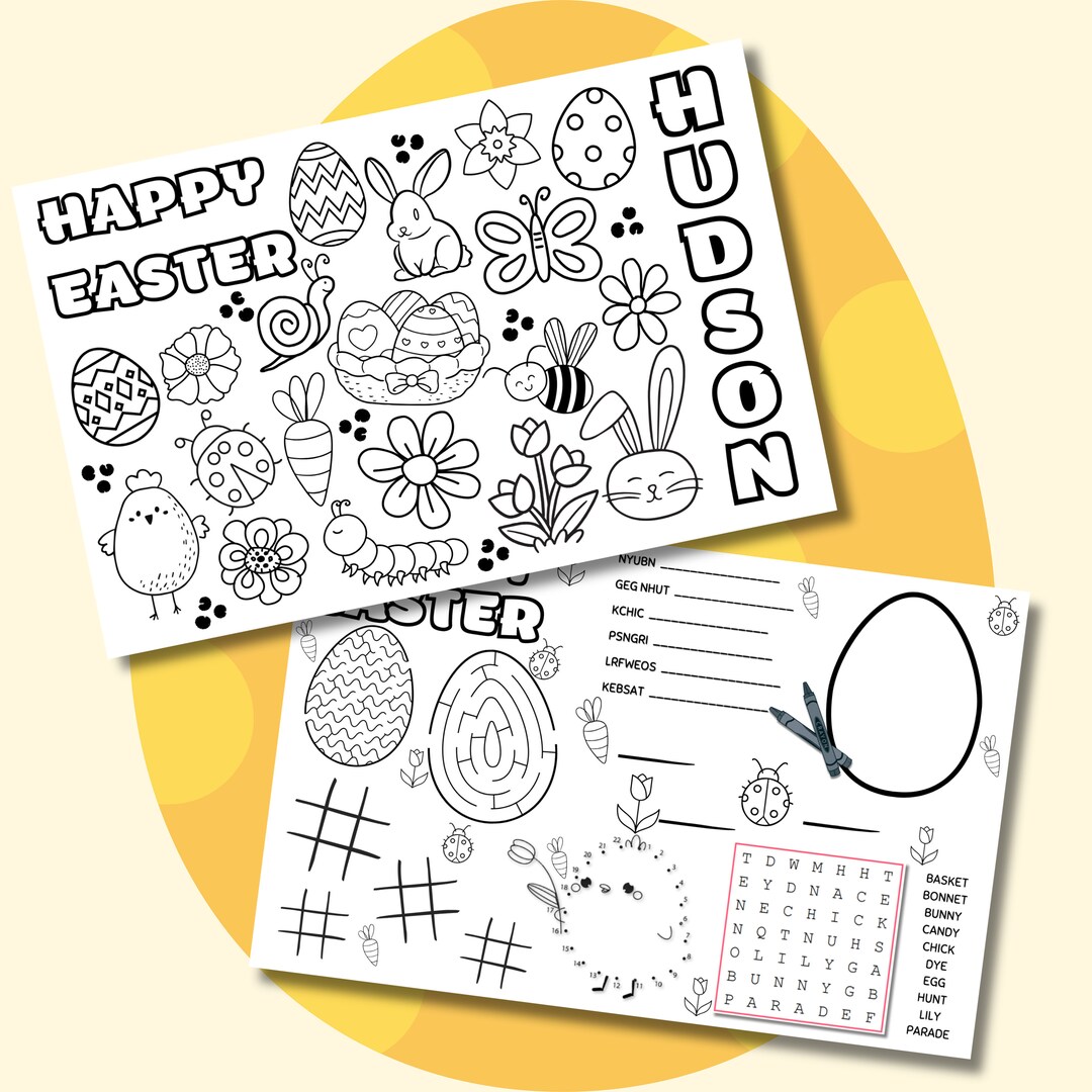Editable Easter Coloring Activity Sheets: Printable Games (digital ...