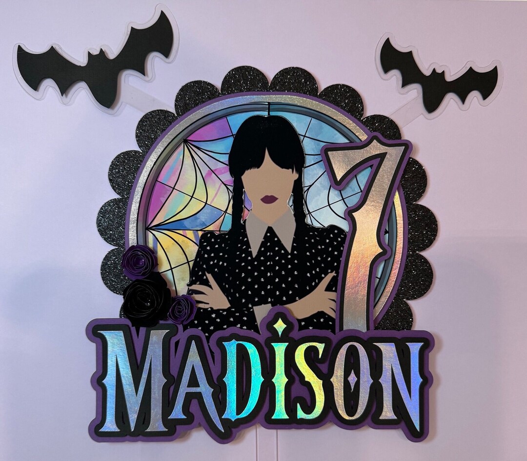 Wednesday Themed Cake Topper | Personalized | Custom - Etsy