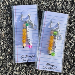 Keychain I Teacher Keychain I Pencil Keychain I Personalized Keychain ...