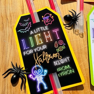 Personalized Halloween Glow Stick Favor: Classroom Party Treat - Etsy