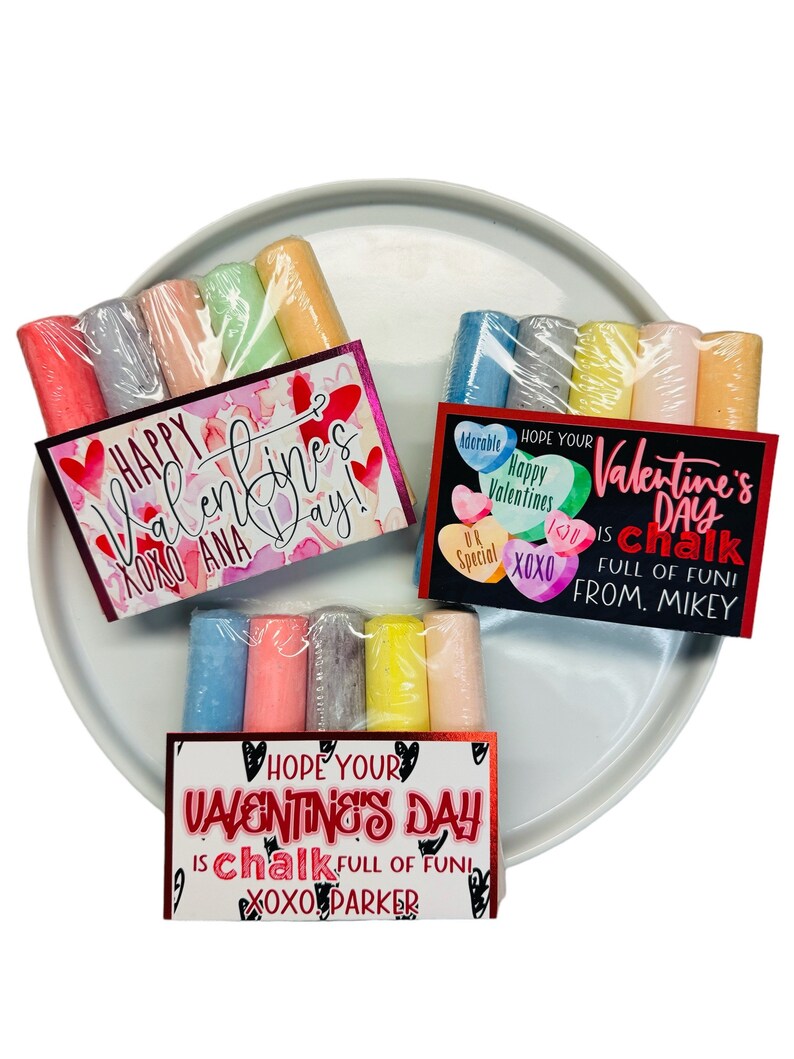 Personalized Chalk Valentine's Day Card: Party Favor - Etsy