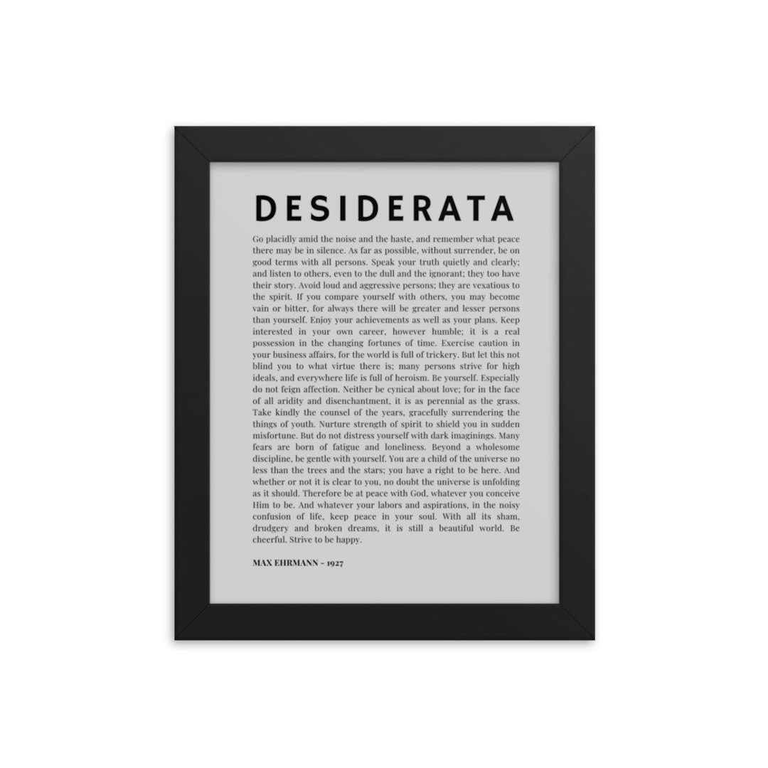 Desiderata Framed Print - Etsy