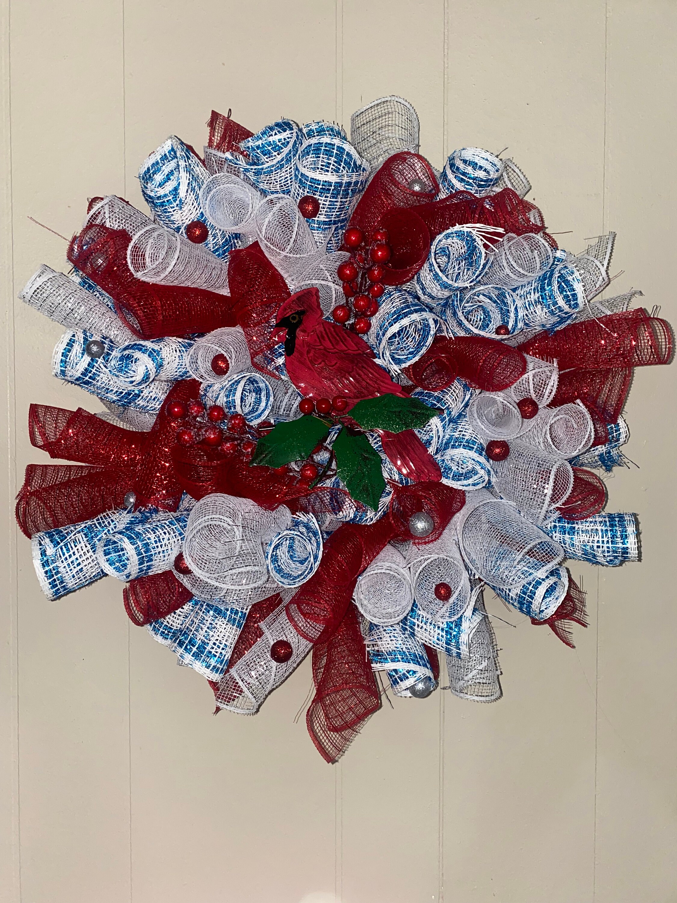21 Christmas Cardinal Wreath Etsy