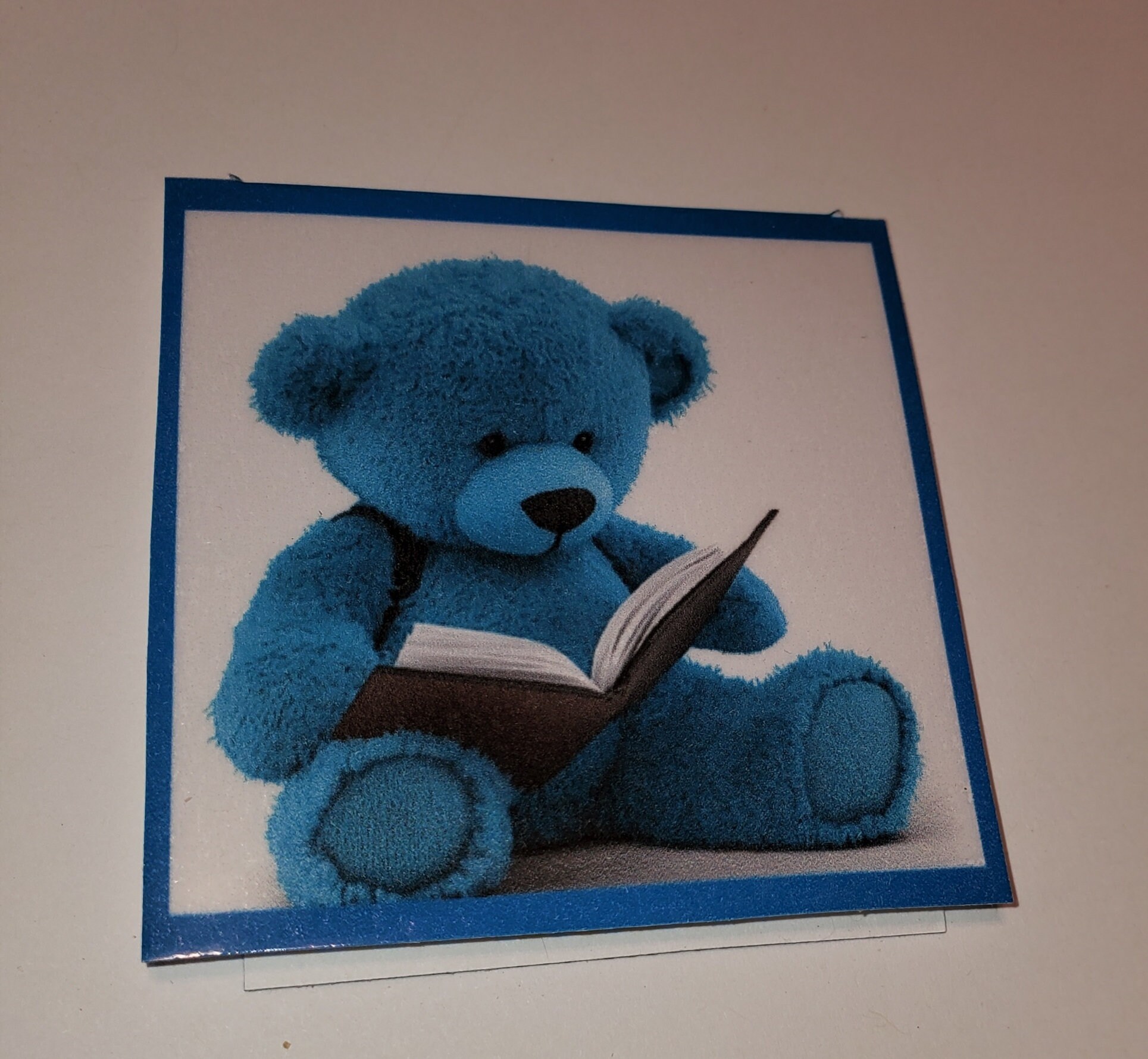 Blue Teddy Bear Reading Books Printable Magnetic Book Set Large Size