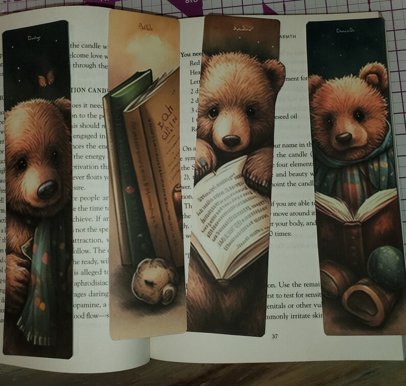 Teddy Bears and Books Digital Download Large Bookmarks for Book Lovers ...