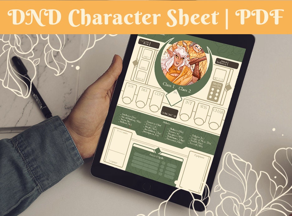 Dnd Character Sheet | PDF - Etsy