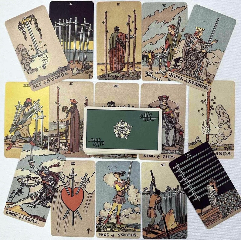Vintage Tarot 7x12cm Borderless 78 Tarot Deck Classic Tarot Cards ...