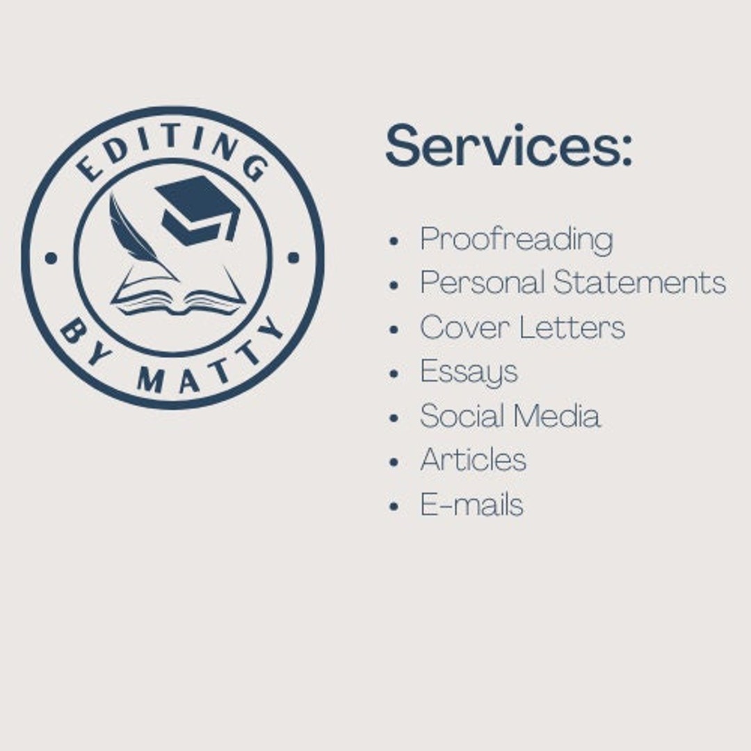 Quality Proofreading, Editing and Writing Services Essays, Personal Statements, Cover Letters ...