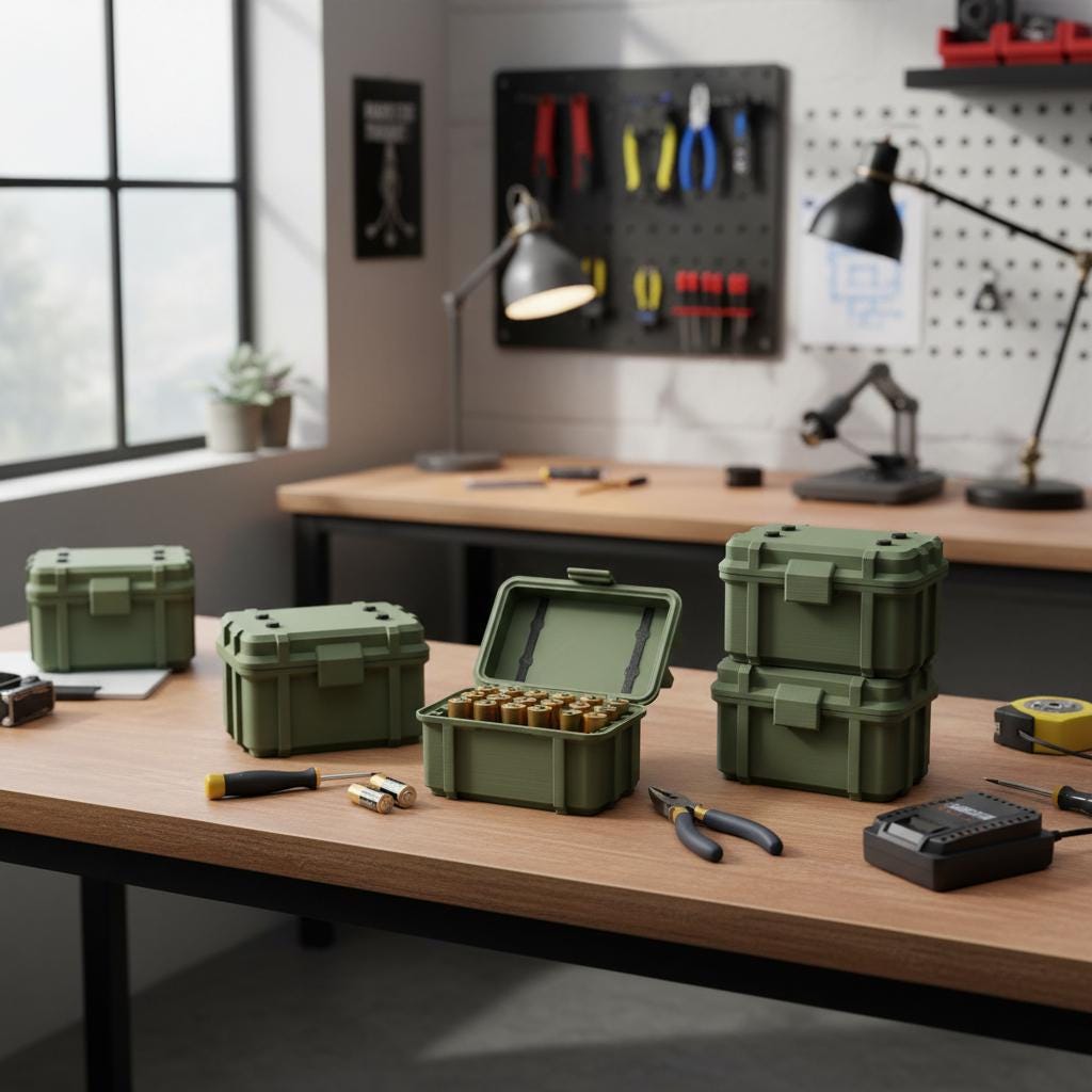 Battery Storage Army / Military Box for Batteries in Olive / Camouflage ...