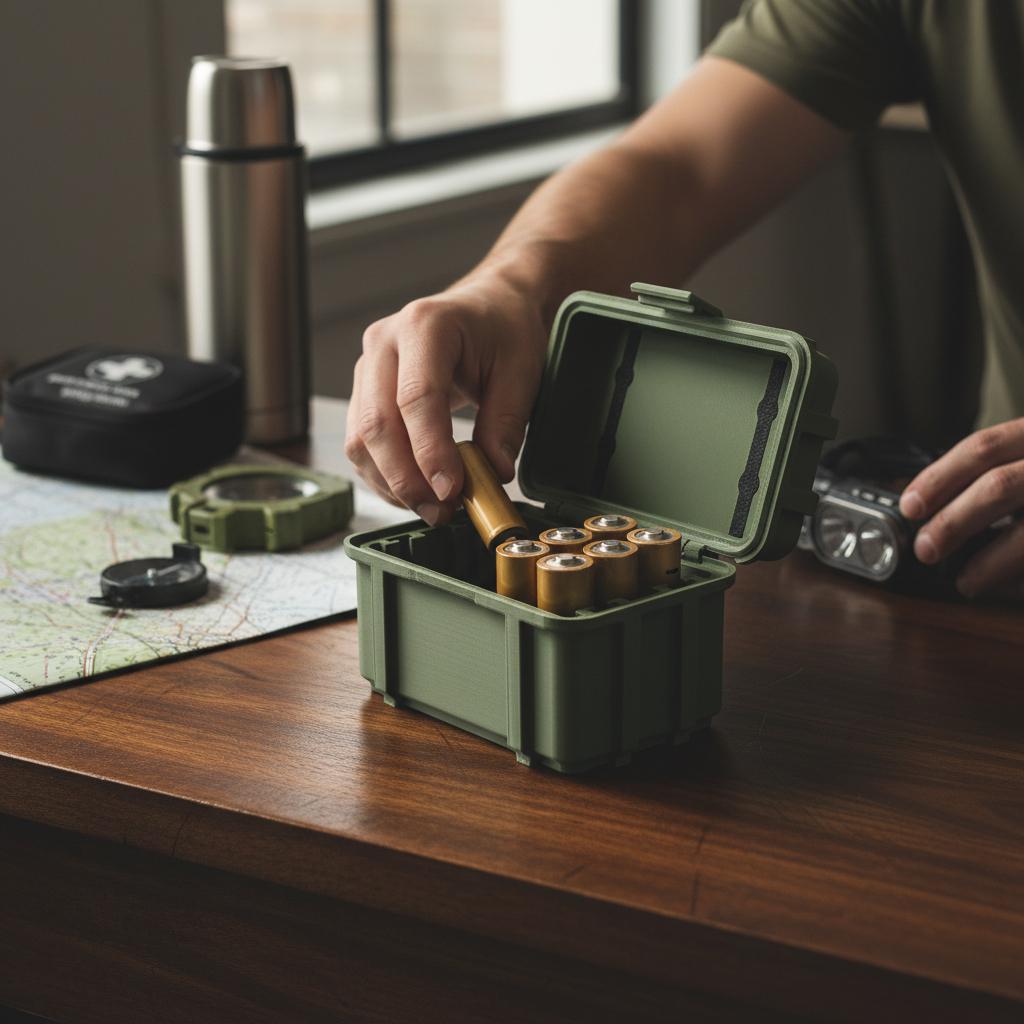 Battery Storage Army / Military Box for Batteries in Olive / Camouflage ...