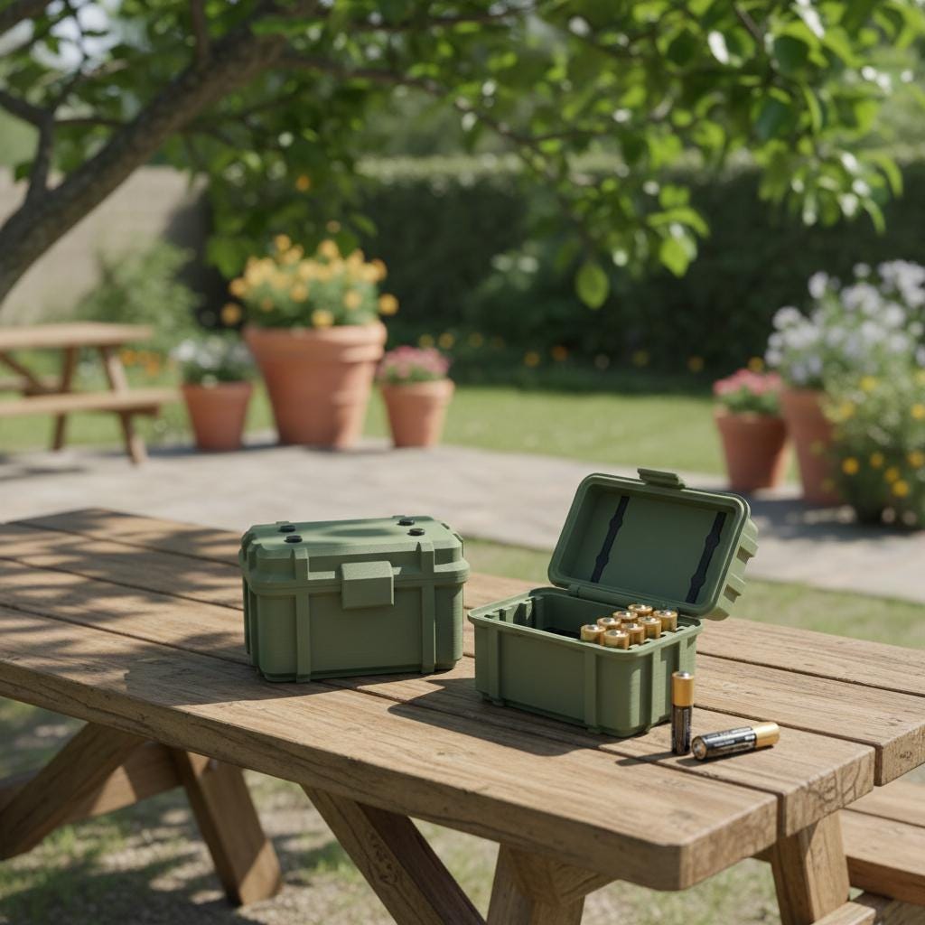 Battery Storage Army / Military Box for Batteries in Olive / Camouflage ...