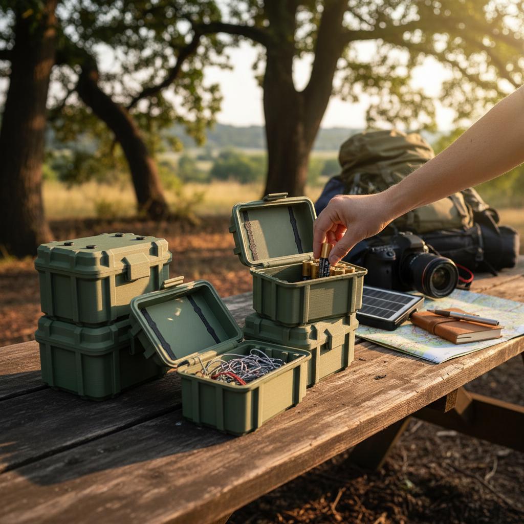Battery Storage Army / Military Box for Batteries in Olive / Camouflage ...