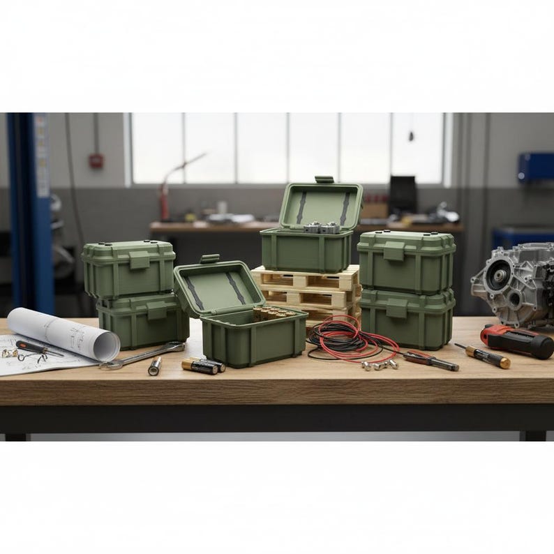 Battery Storage Army / Military Box for Batteries in Olive / Camouflage ...