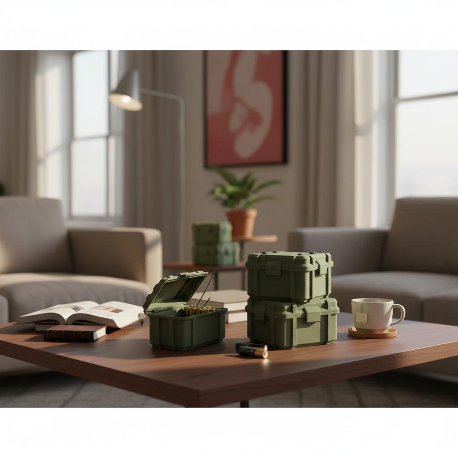 Battery Storage Army / Military Box for Batteries in Olive / Camouflage ...