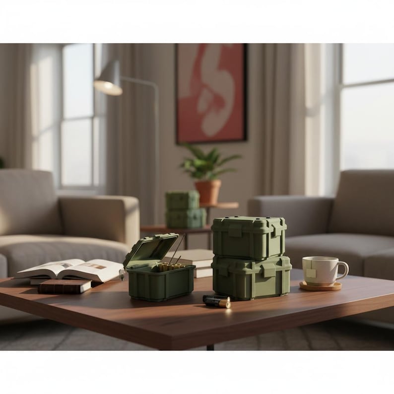 Battery Storage Army / Military Box for Batteries in Olive / Camouflage ...