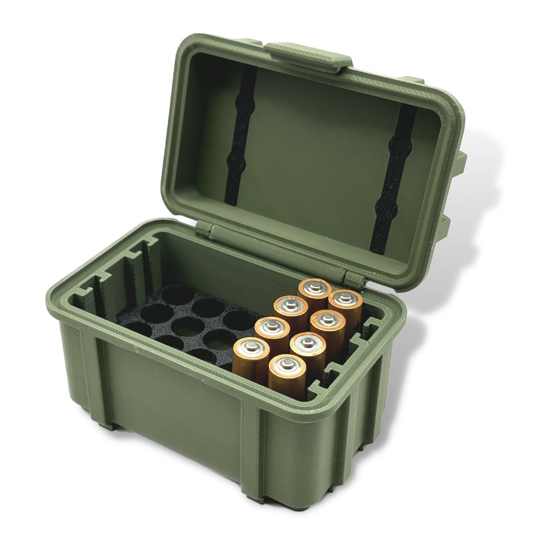 Battery Storage Army / Military Crate Box for Batteries in Olive ...