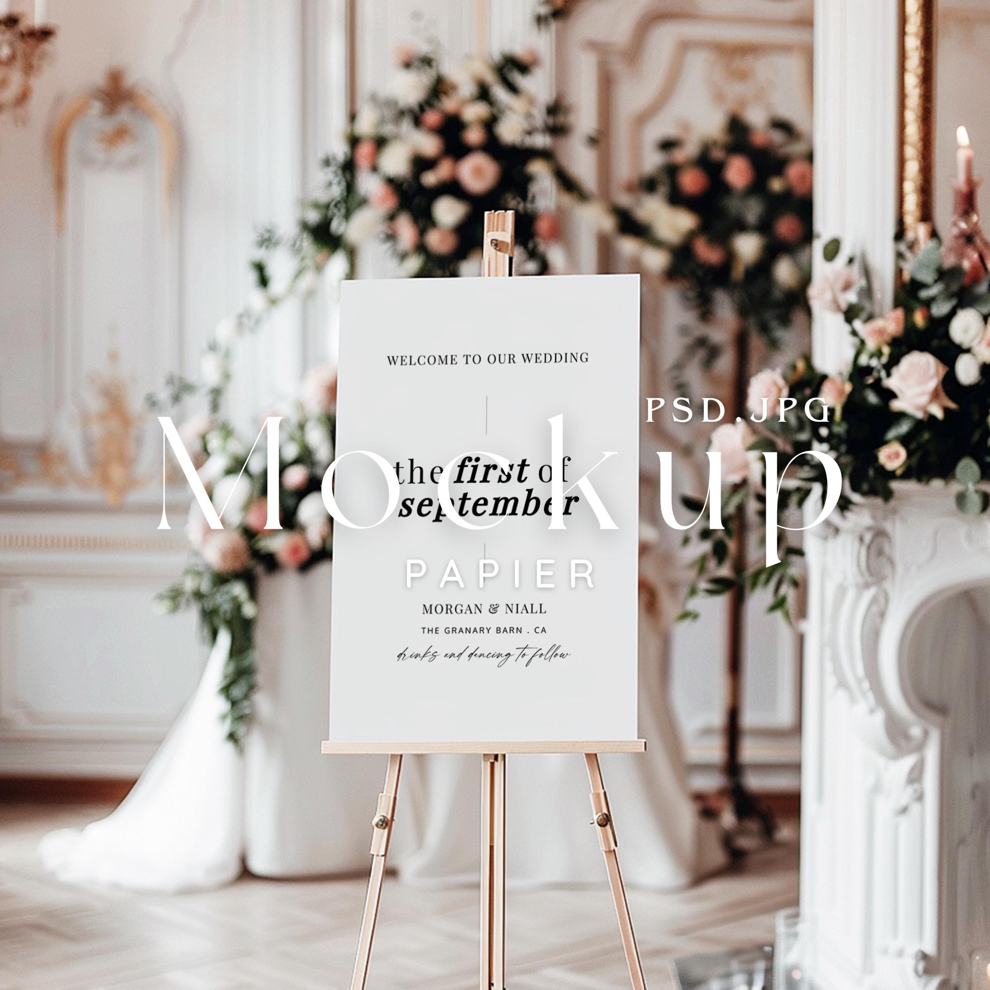 24x36" Wedding Sign Mock Up, Wedding Mockup, Easel Sign Mockup, Large ...