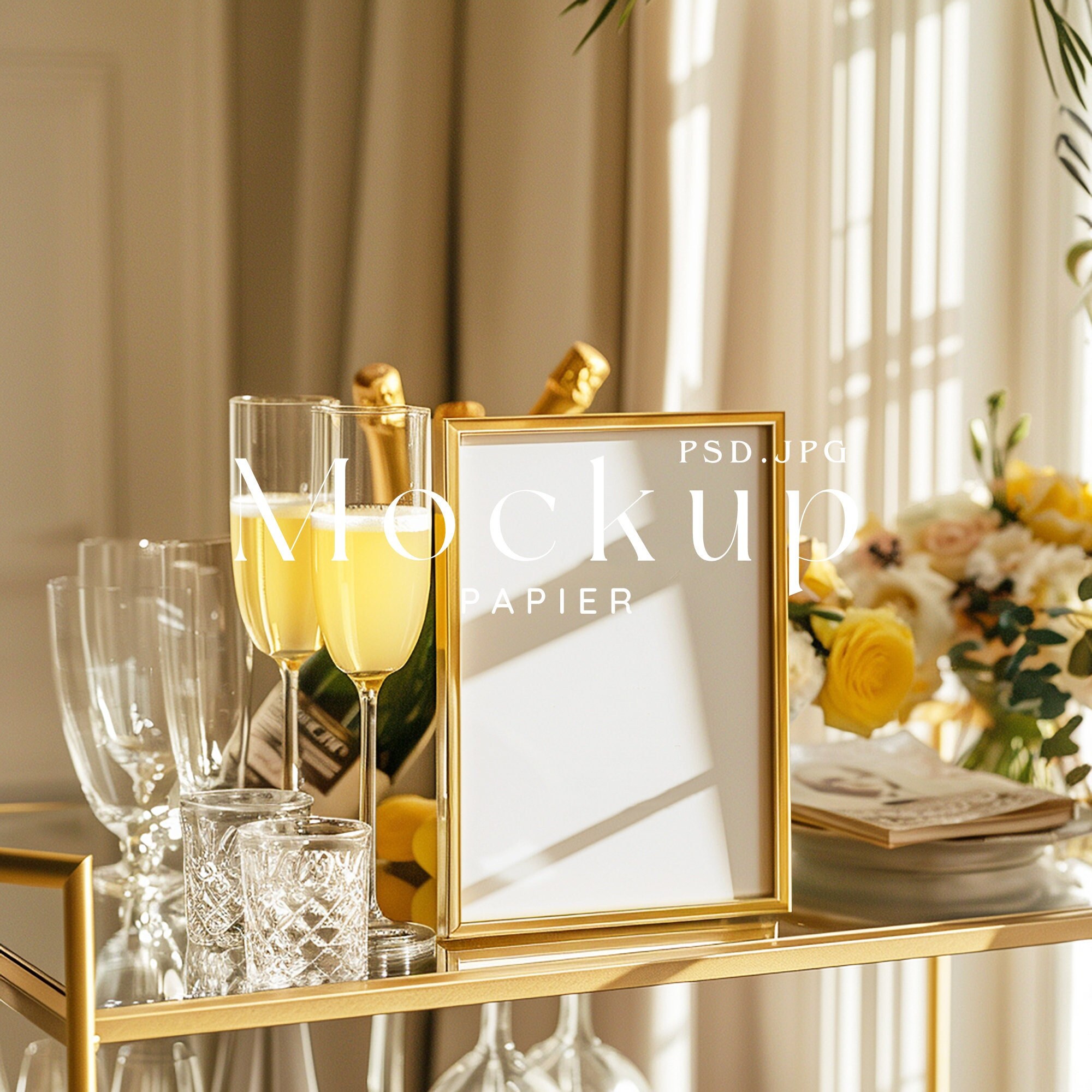 5x7" Mimosa Sign Mock Up, Wedding Mockup, Mimosa Cart Sign Mock Up ...