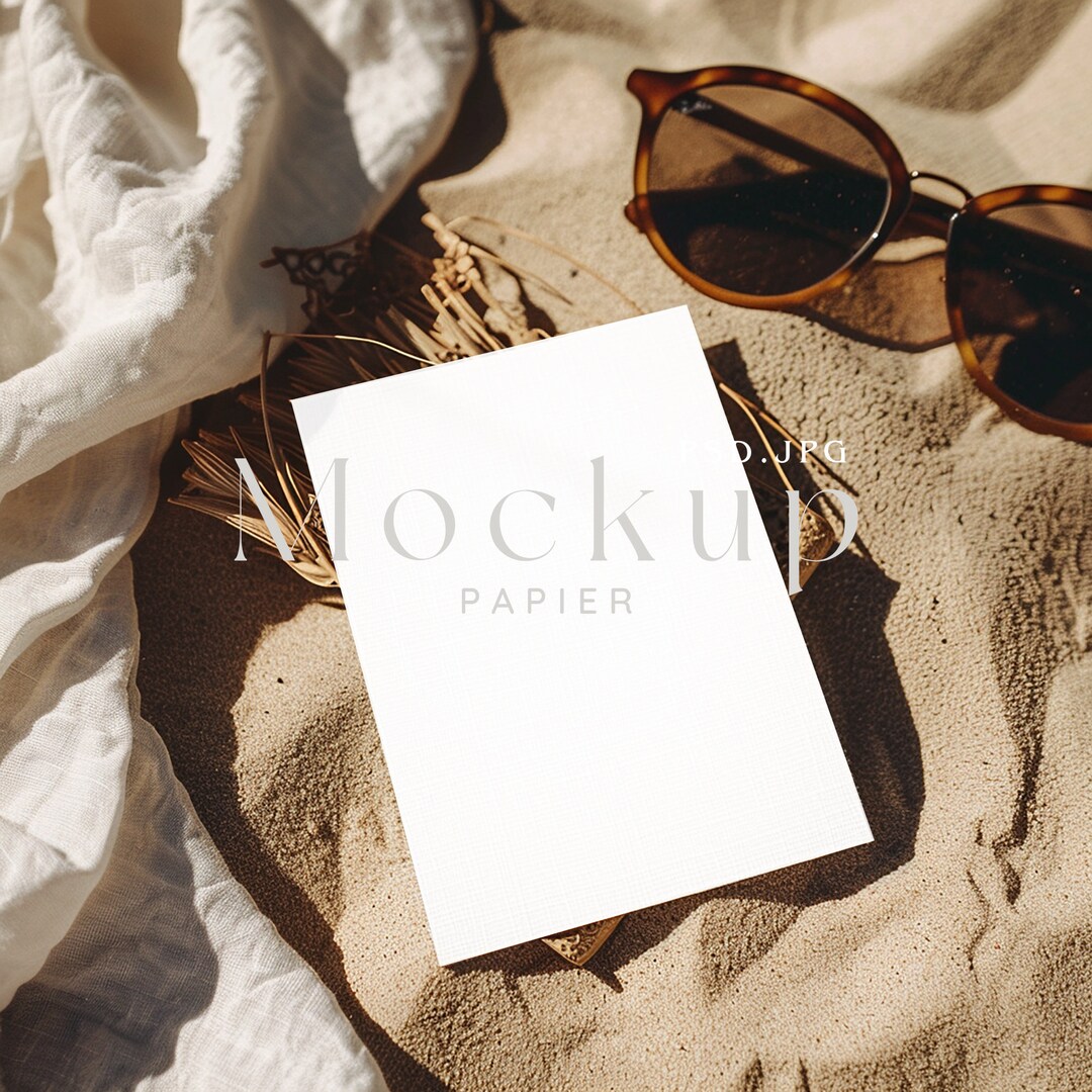 5x7" Beach Card Mockup, Single Card Mockup, Bachelorette Card Mockup ...