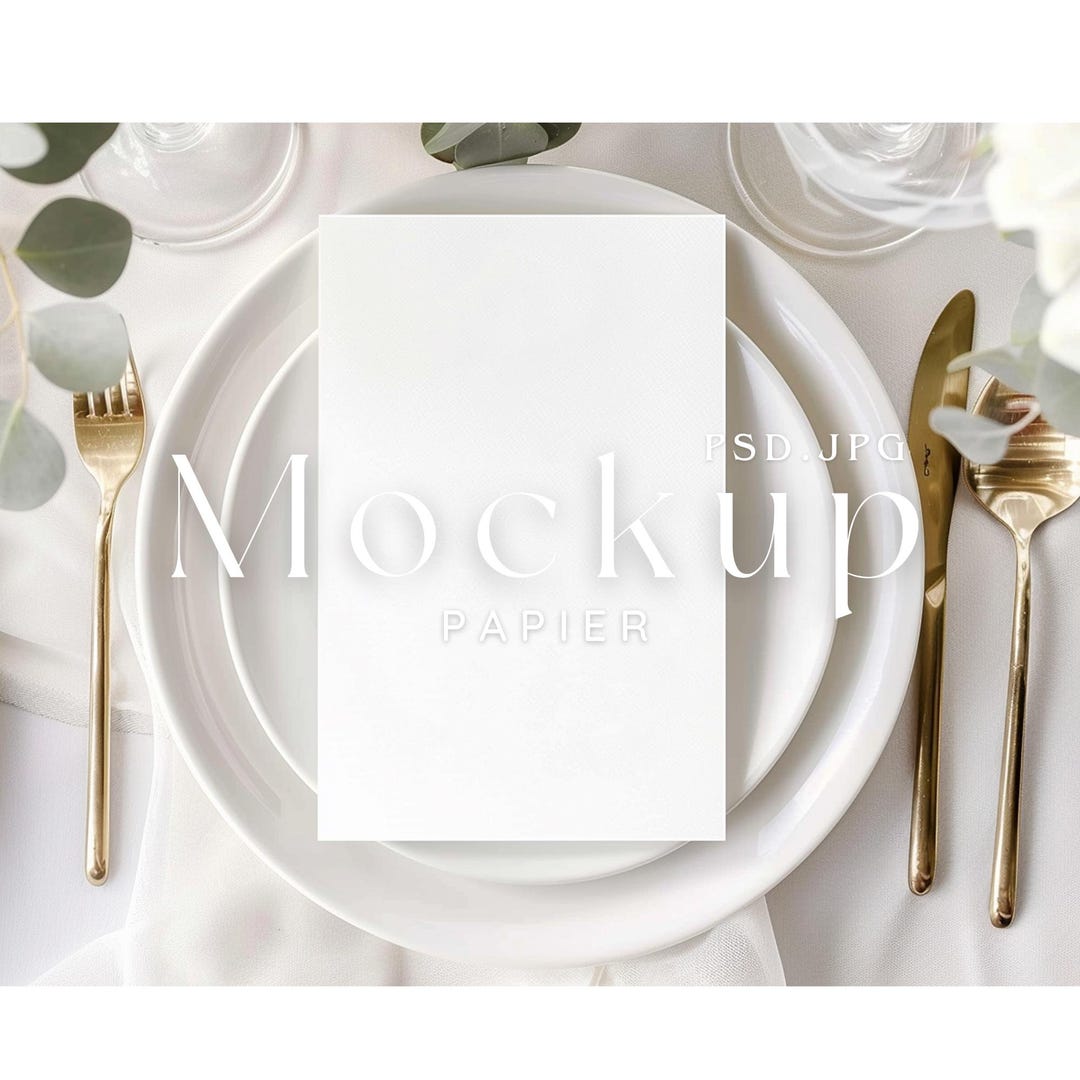 5x7" Wedding Menu Card Mock Up, Wedding Mockup, Menu Mockup, Table ...