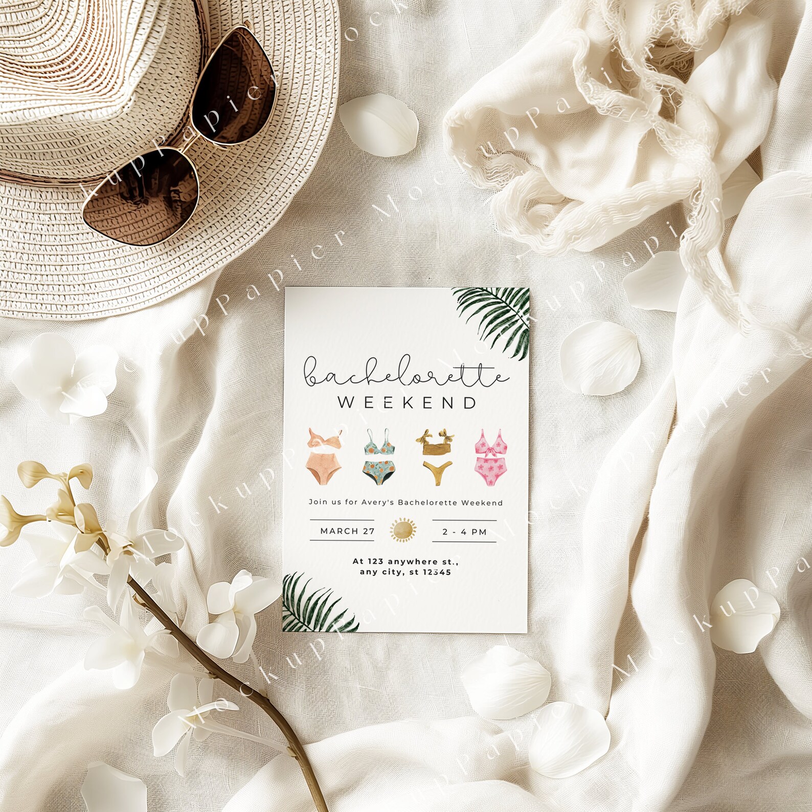 5x7" Bachelorette Card Mockup, Single Card Mockup, Beach Card Mockup ...