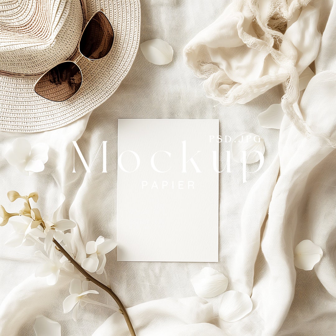 5x7" Bachelorette Card Mockup, Single Card Mockup, Beach Card Mockup ...