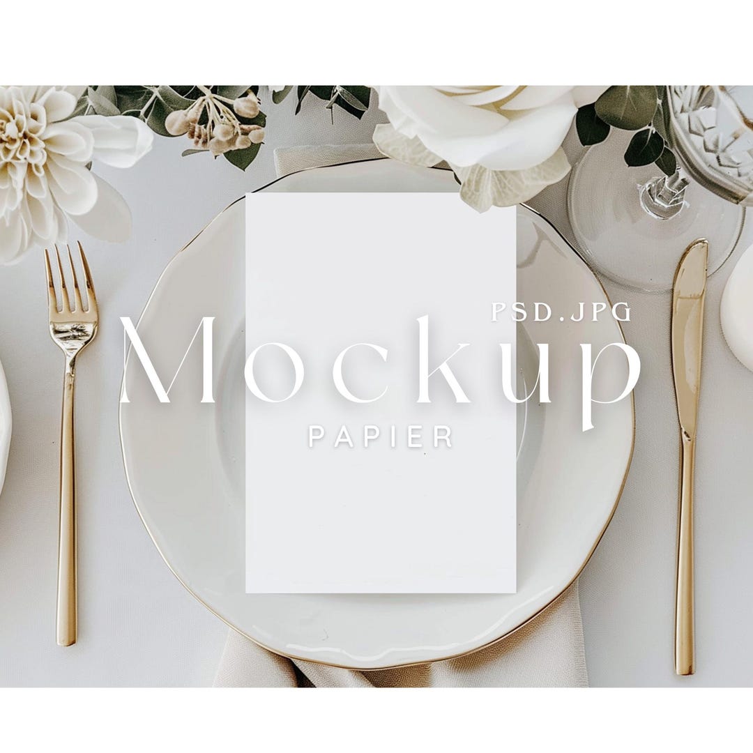5x7 Wedding Menu Card Mock Up, Wedding Mockup, Menu Mockup, Table ...