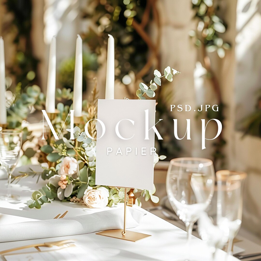Wedding Table Sign Mock Up, Wedding Mockup, Menu Mockup, Table Number ...